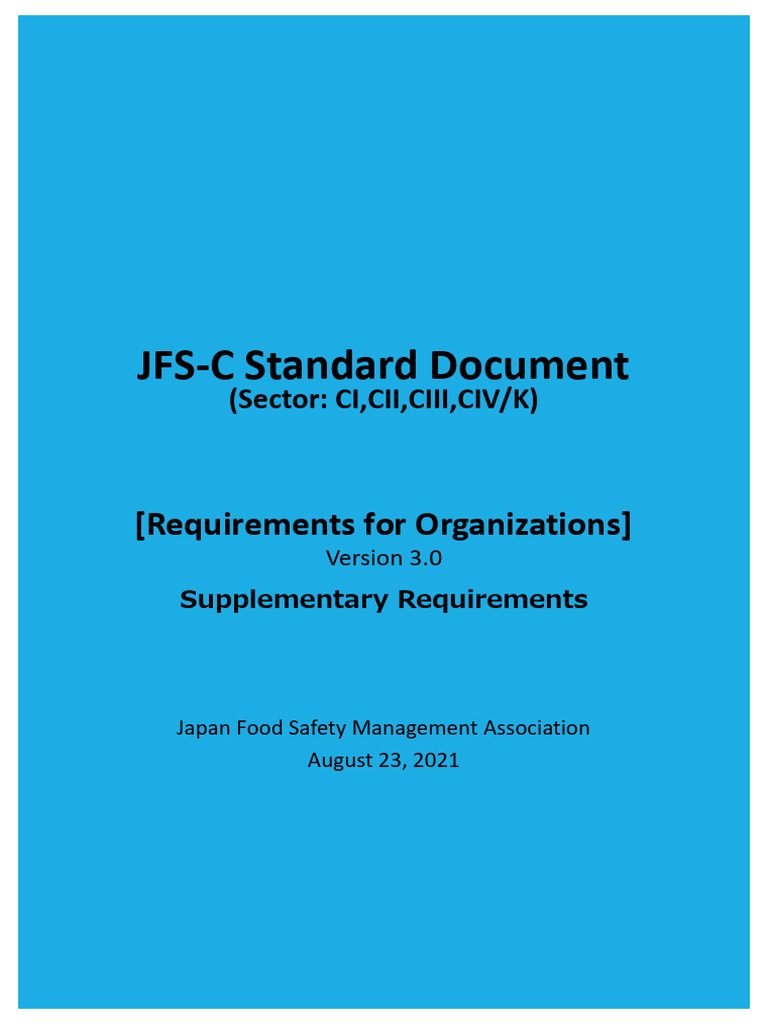 JFS-C - Standard - Document - Version 3.0 - Supplementary Requirements | PDF | Hazard Analysis ...