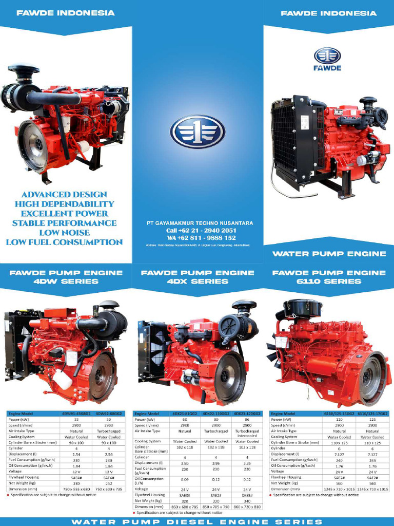Fawde Engine Pump Catalog | PDF