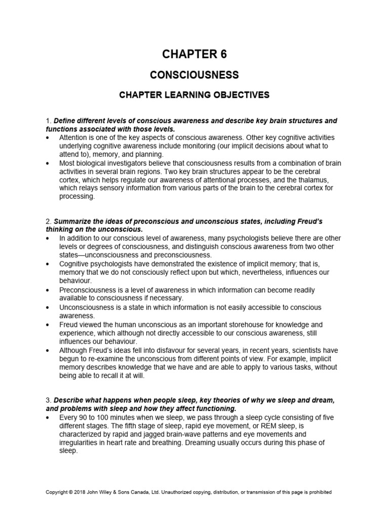 CH 06 | PDF | Unconscious Mind | Sleep
