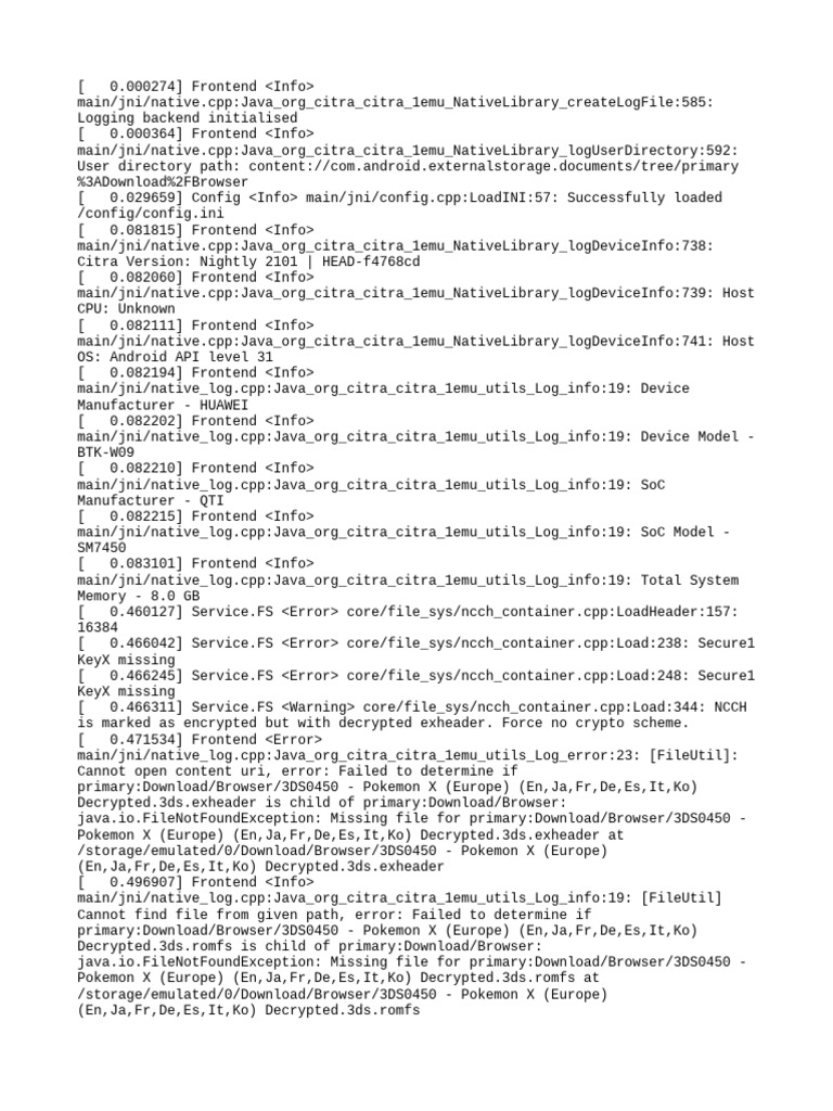 Citra Emulator Log Analysis Report | PDF | Encryption | Computing