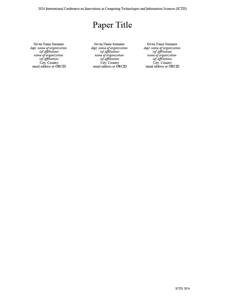 ICTIS 2024 Paper Submission Guidelines | PDF | Writing | Graphic Design