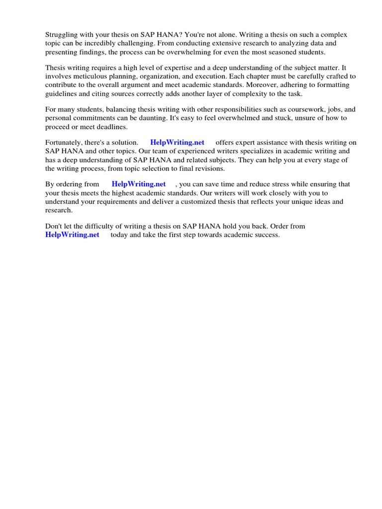 Thesis Sap Hana | PDF | Databases | Cloud Computing