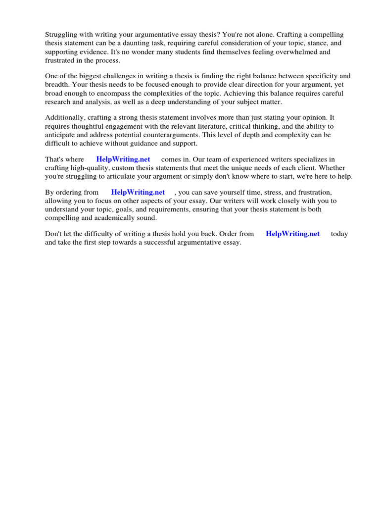 Argumentative Essay Thesis Formula | PDF | Essays | Thesis