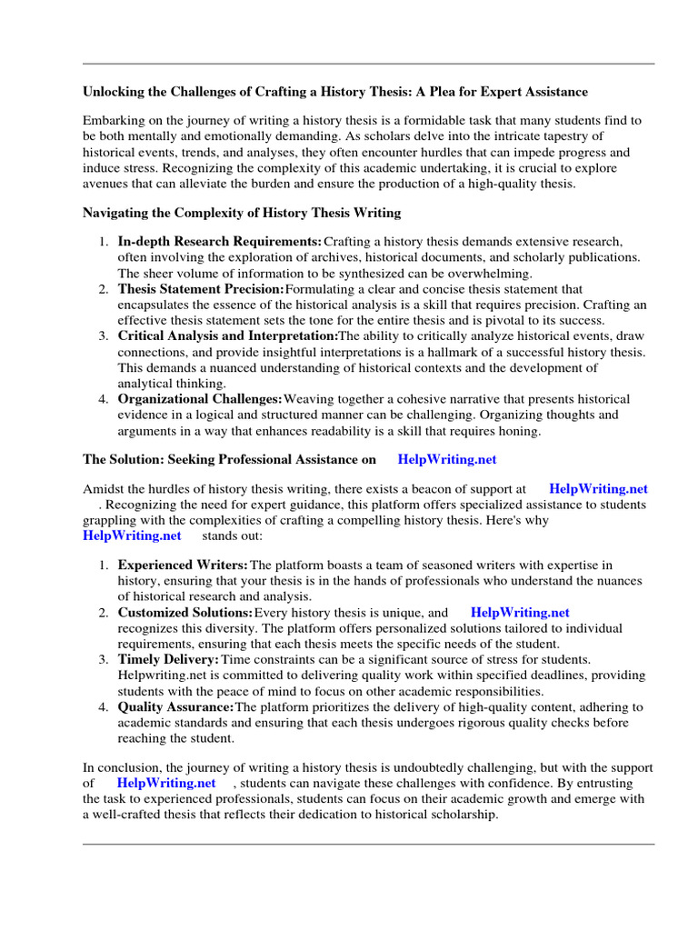 Best History Thesis Topics | PDF | Thesis | Essays