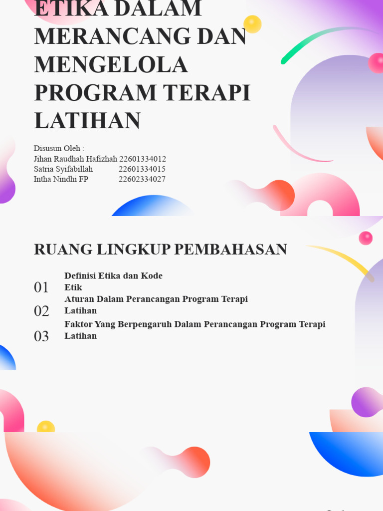 Etika Dalam Perencanaan Program Terapi Latihan | PDF