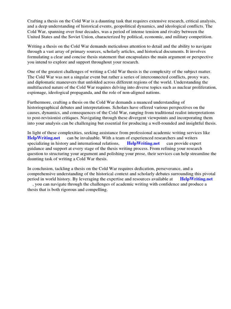 Cold War Thesis Statement | PDF | Travel