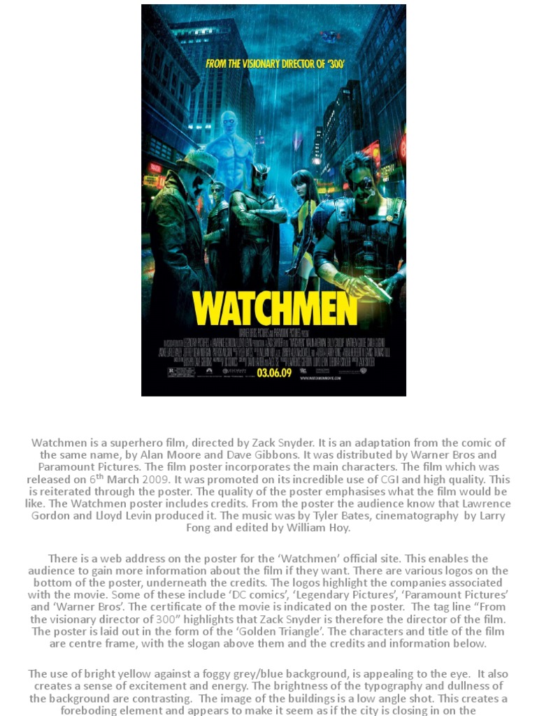 Watchmen Poster Analysis | PDF