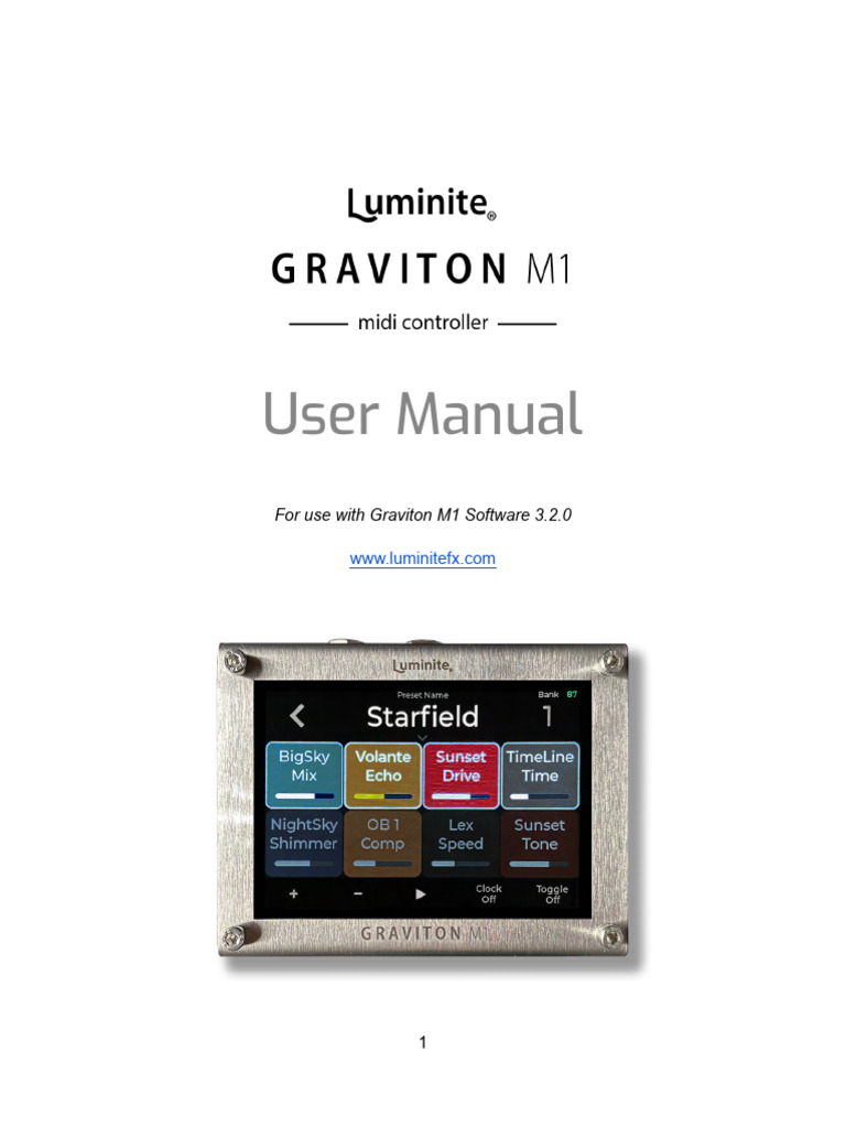 Luminite Graviton M1 User Manual 3.2 | PDF | Usb | Switch