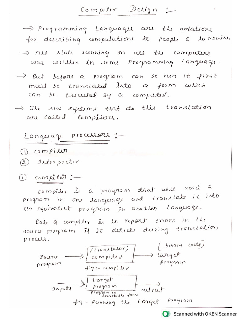 Compiler Design Notes Jnnce | PDF