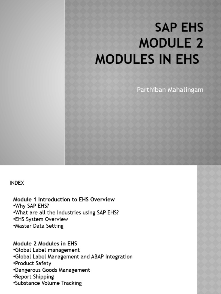 Sap Module 2 Ehs | PDF | Business | Computing