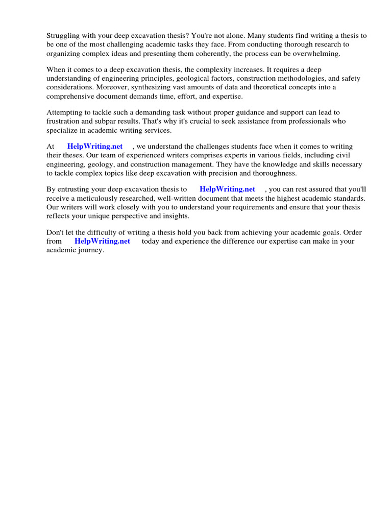 Deep Excavation Thesis | PDF | Geotechnical Engineering | Deep Foundation