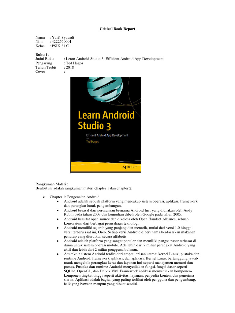 Critical Book Report - Yusfi Syawali - 4222550001 ...
