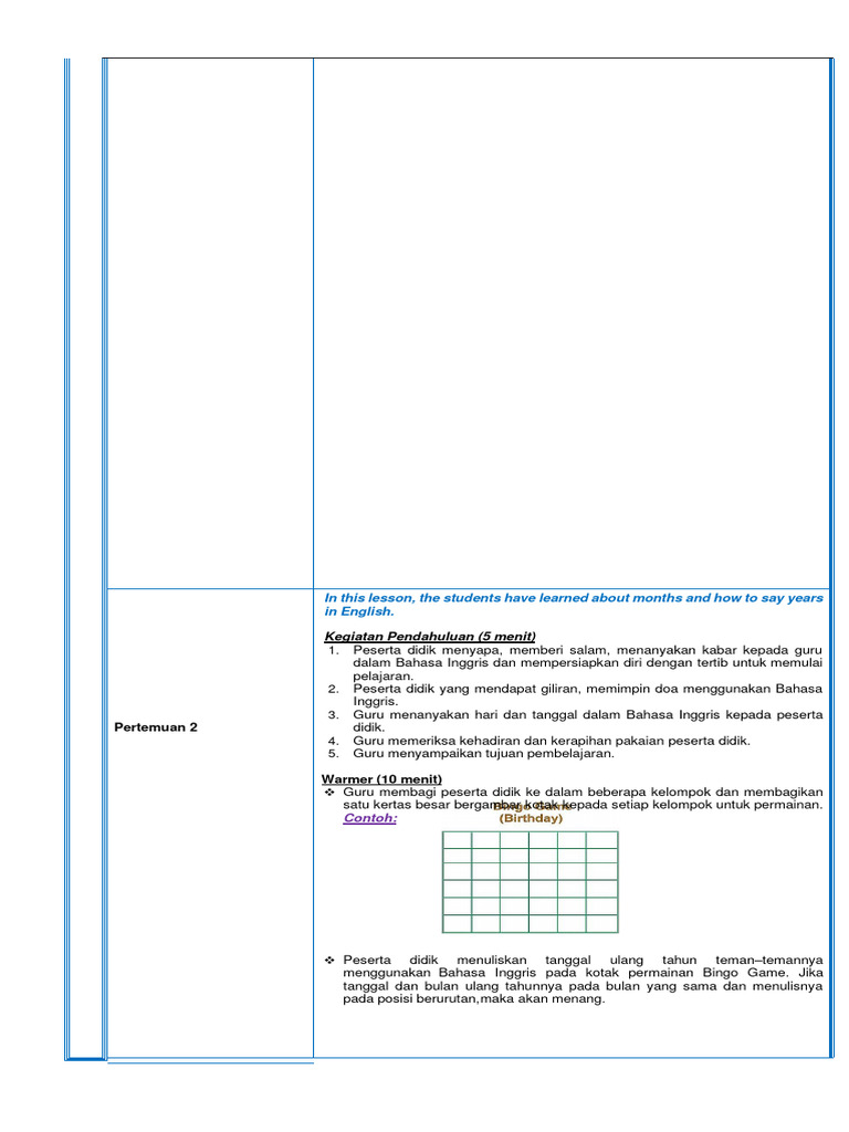 Detail Pertemuan - Menulis Kosakata Serta Melakukan Dialog Percakapan Dalam Bahasa Inggris | PDF ...