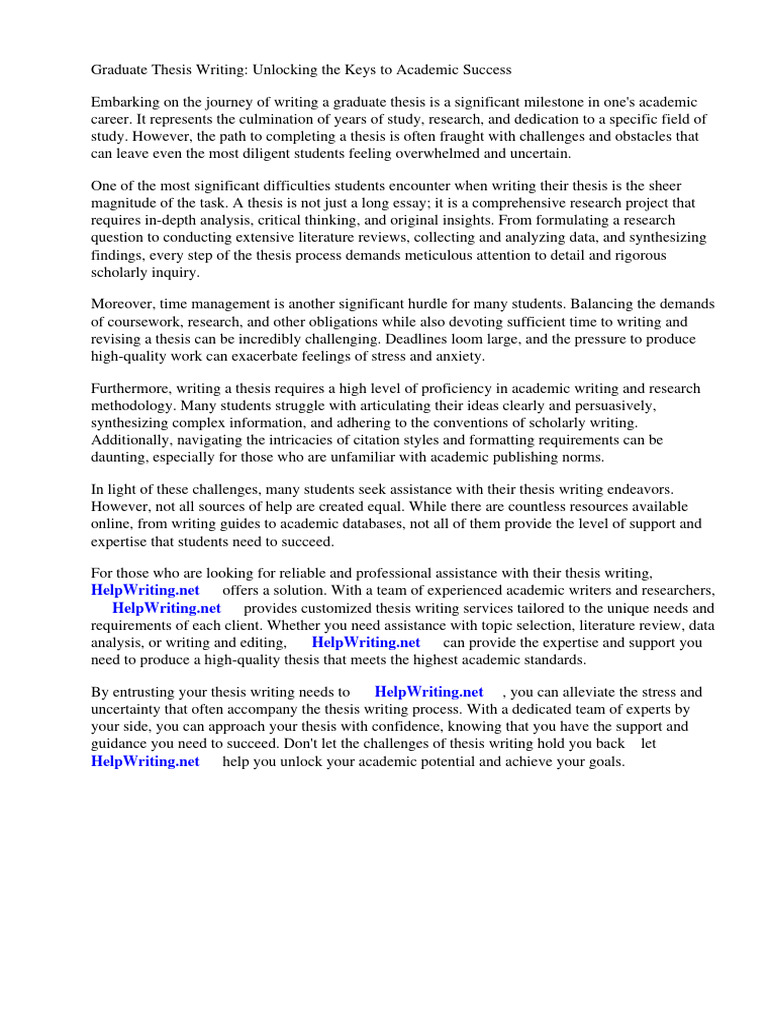 Graduate Thesis Writing | PDF