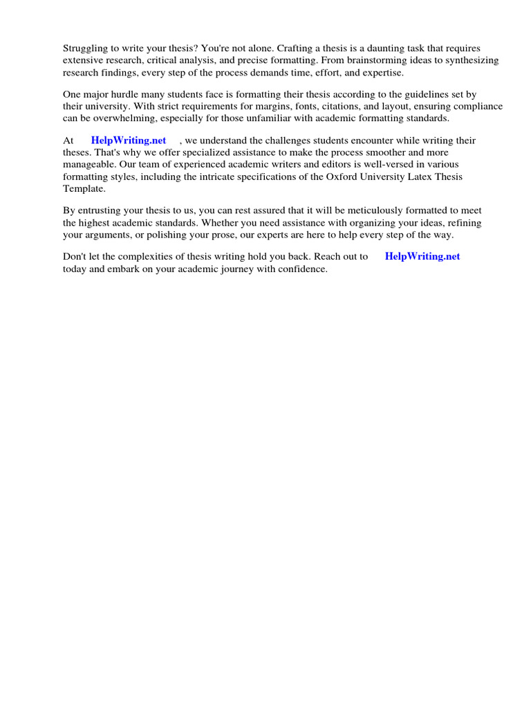 Oxford University Latex Thesis Template | PDF | Thesis | Page Layout