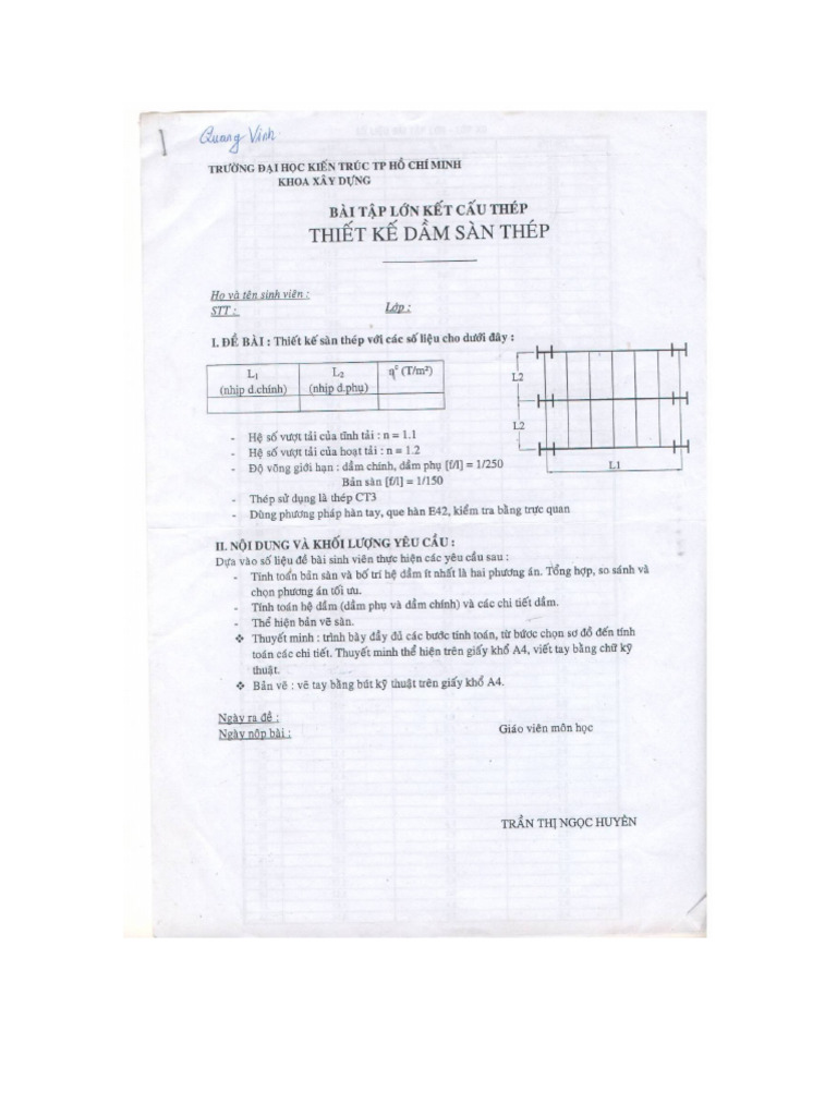 (123doc) - Do-An-Ket-Cau-Thep-1-Thiet-Ke-He-Dam-San-Thep | PDF