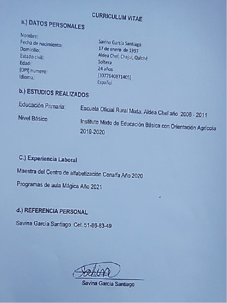 CV Sabina Garcia | PDF