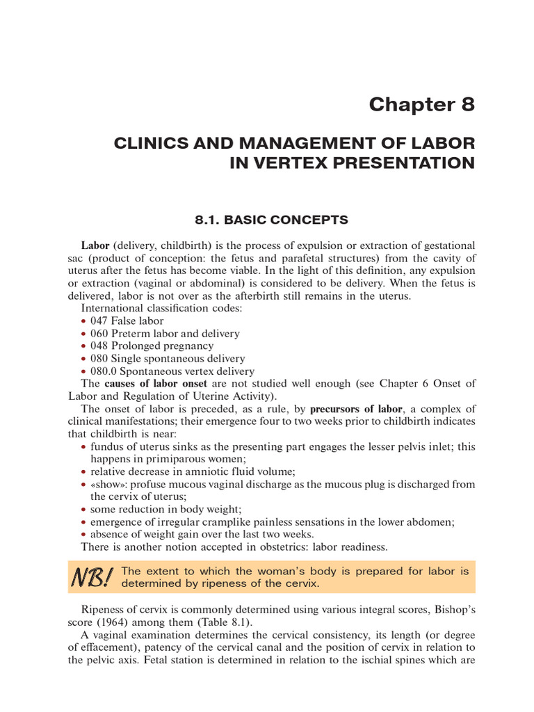 Chapter 8 Clinics of Labor in Vertex Presentation | PDF | Childbirth ...