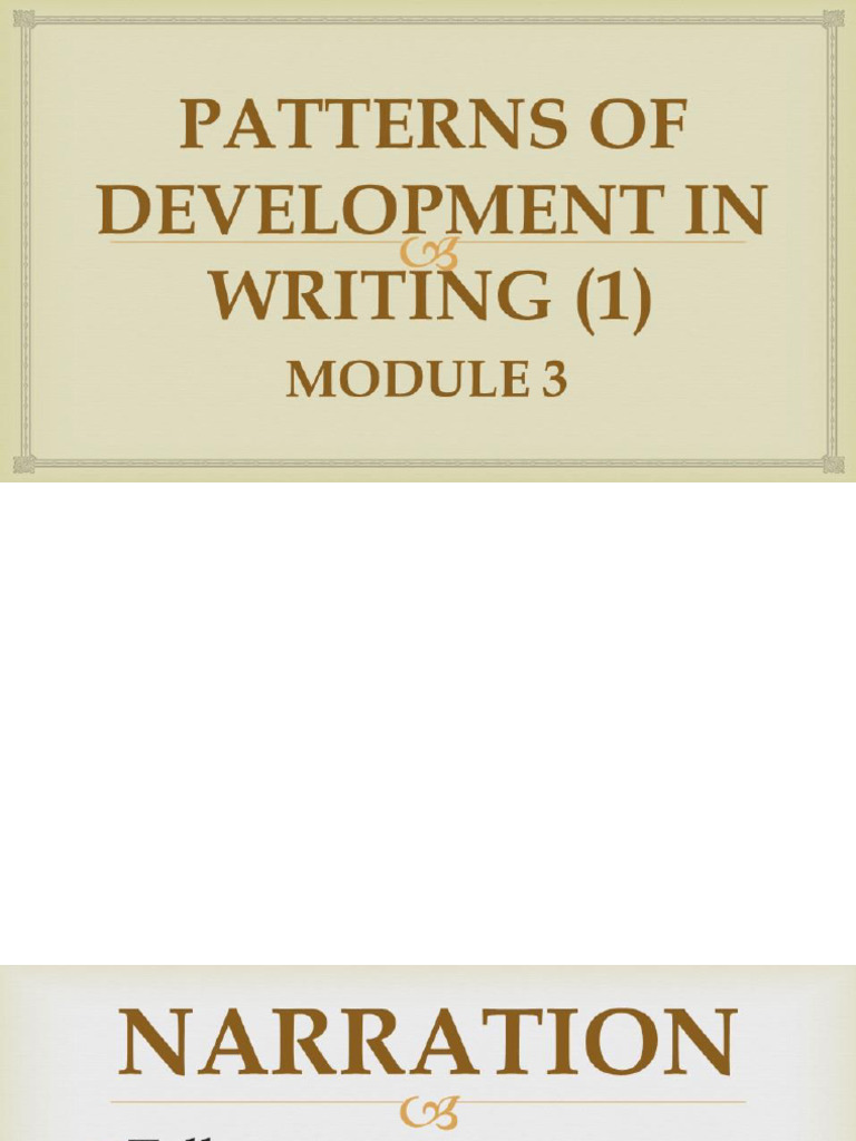 RWS - Module 34 - PATTERNS OF DEVELOPMENT IN WRITING | PDF