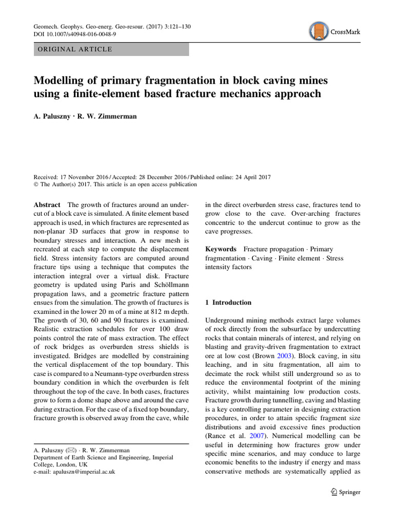 Modelling of Primary Fragmentation | PDF | Finite Element Method | Fracture Mechanics