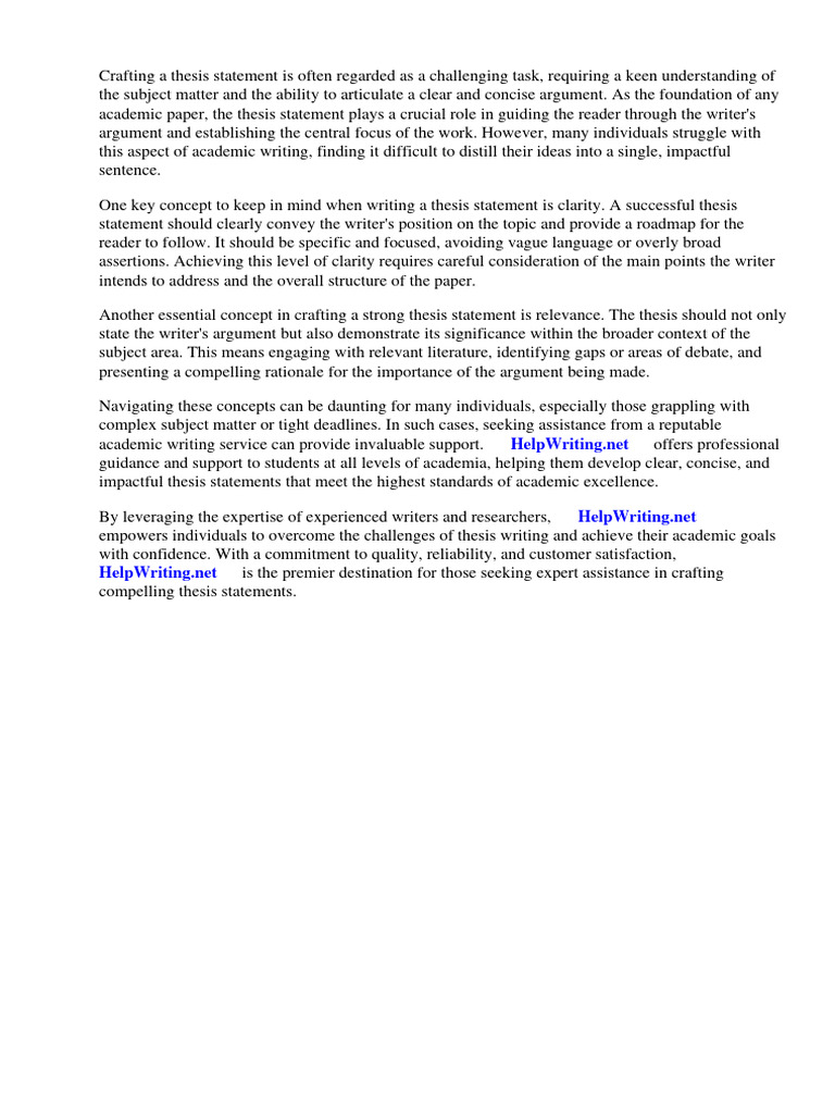 2 Key Concepts To Writing A Thesis Statement | PDF | Essays | Thesis
