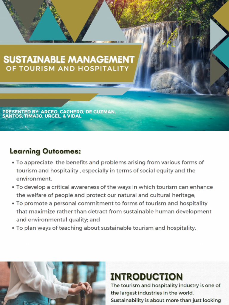 Sustainble Management of Tourism and Hospitality | PDF