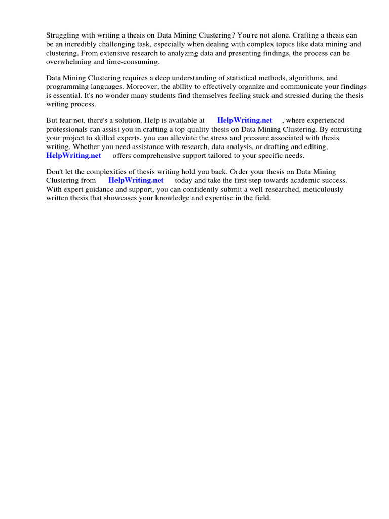 Thesis Data Mining Clustering Pdf Data Mining Cluster Analysis 4583