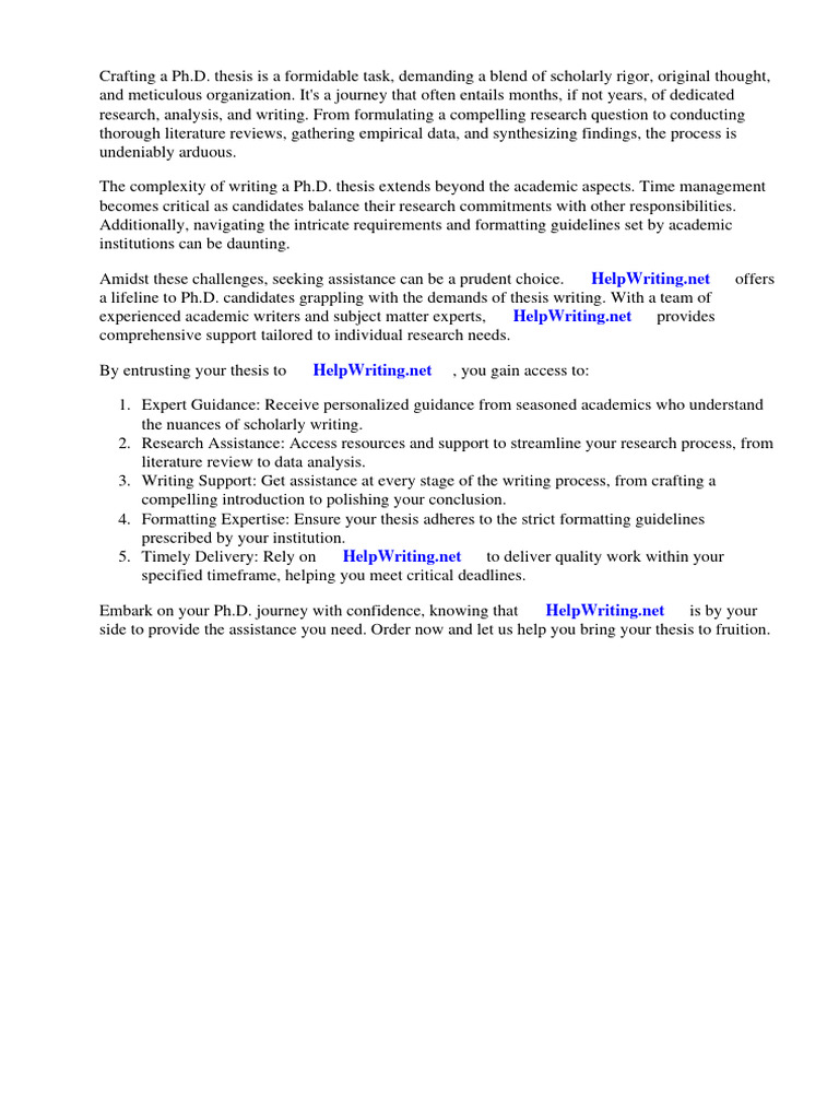 Write PHD Thesis Summary | PDF | Thesis | Doctor Of Philosophy