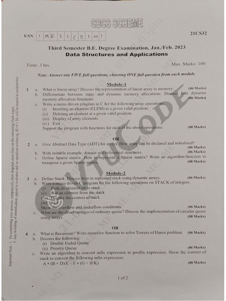 @vtucode - Com-Previous Year Paper DS 2021 SCHEME | PDF