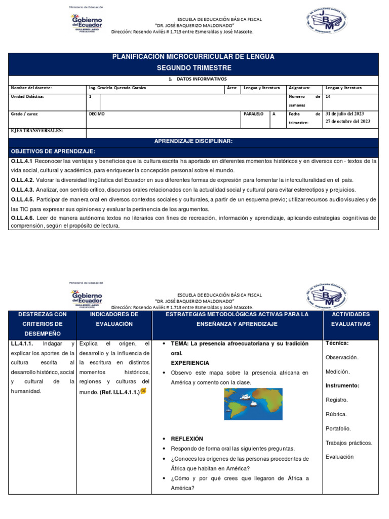 LL 10mo 2D0 Trime | PDF | Evaluación | Ensayos