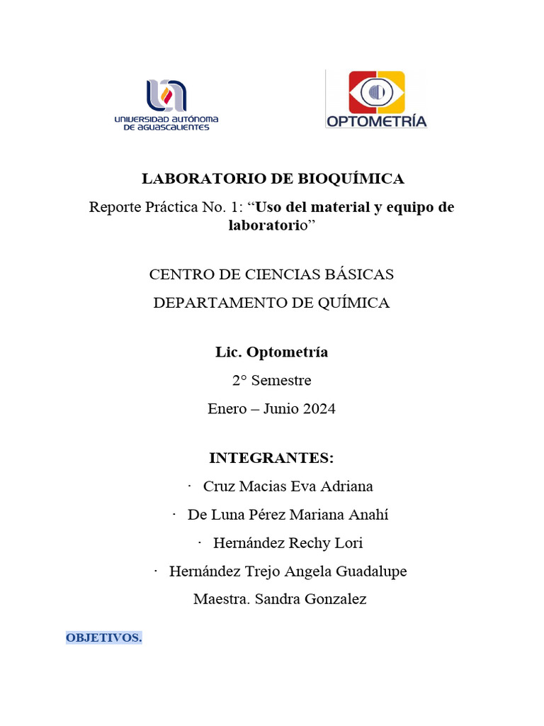 Reporte Práctica 1 Uso Del Material y Equipo de Laboratorio | Descargar gratis PDF | Agua ...