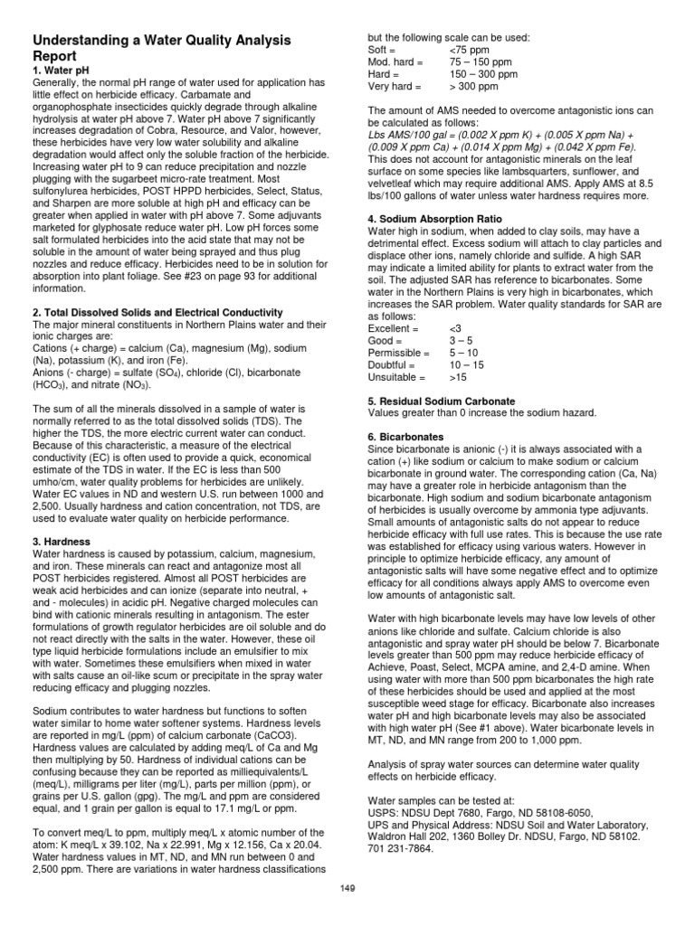 149 Water Qual Analysis | Download Free PDF | Salt (Chemistry) | Sodium