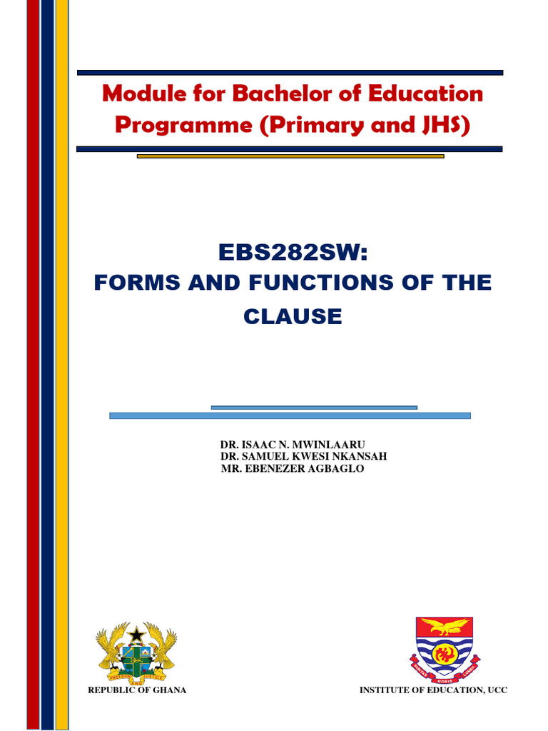 EBS 282 - Forms and Functions of The Clause | Download Free PDF ...