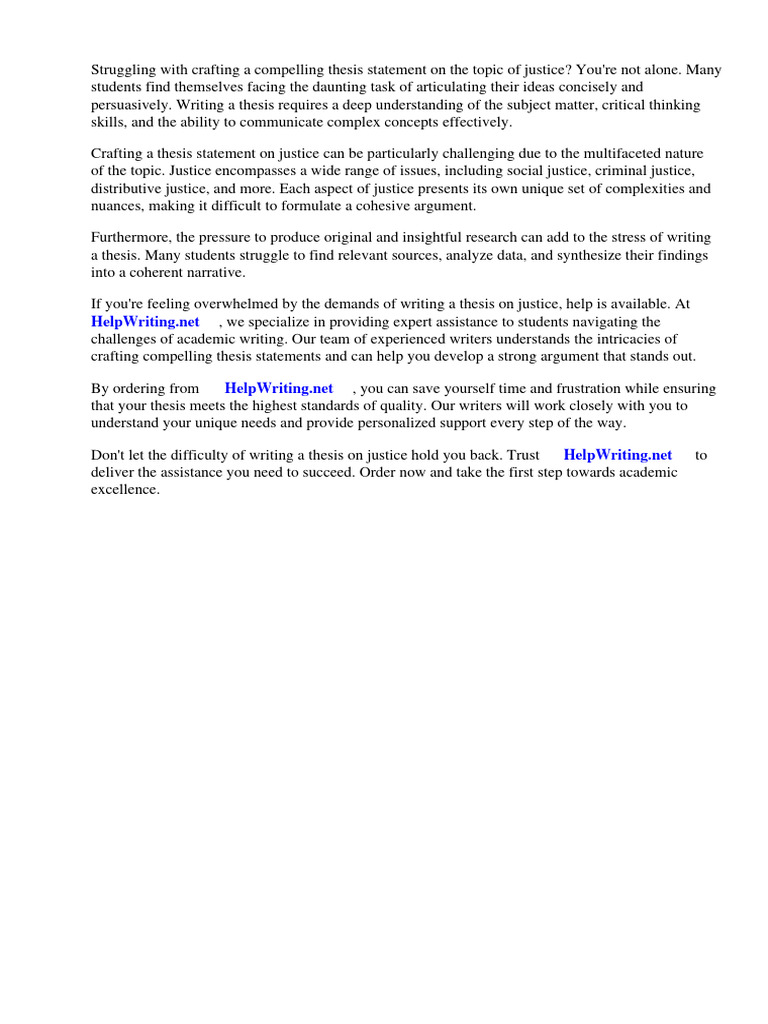 Justice Thesis Statements | Download Free PDF | Justice | Crime & Violence