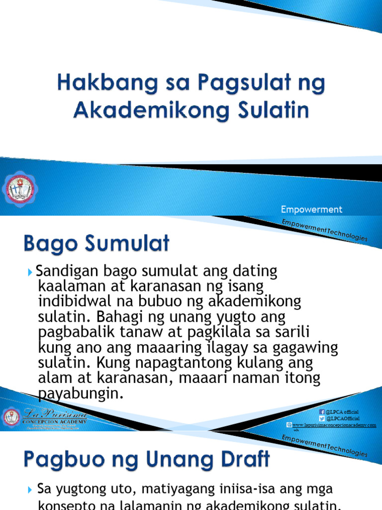 Hakbang Sa Pagsulat NG Akademikong Sulatin (Group-1) | PDF