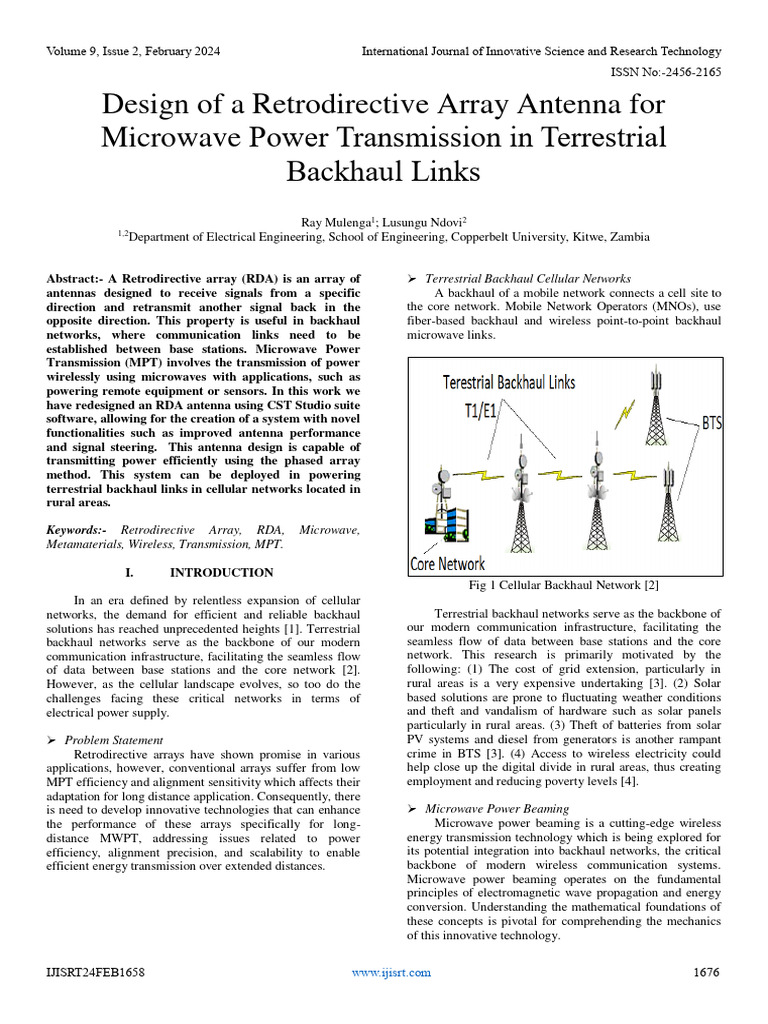 Design of A Retrodirective Array Antenna For Microwave Power ...