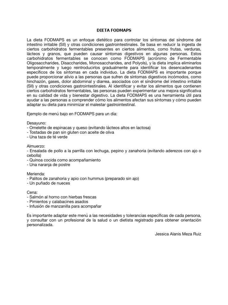 Fod Maps | PDF | Síndrome del intestino irritable | Alimentos