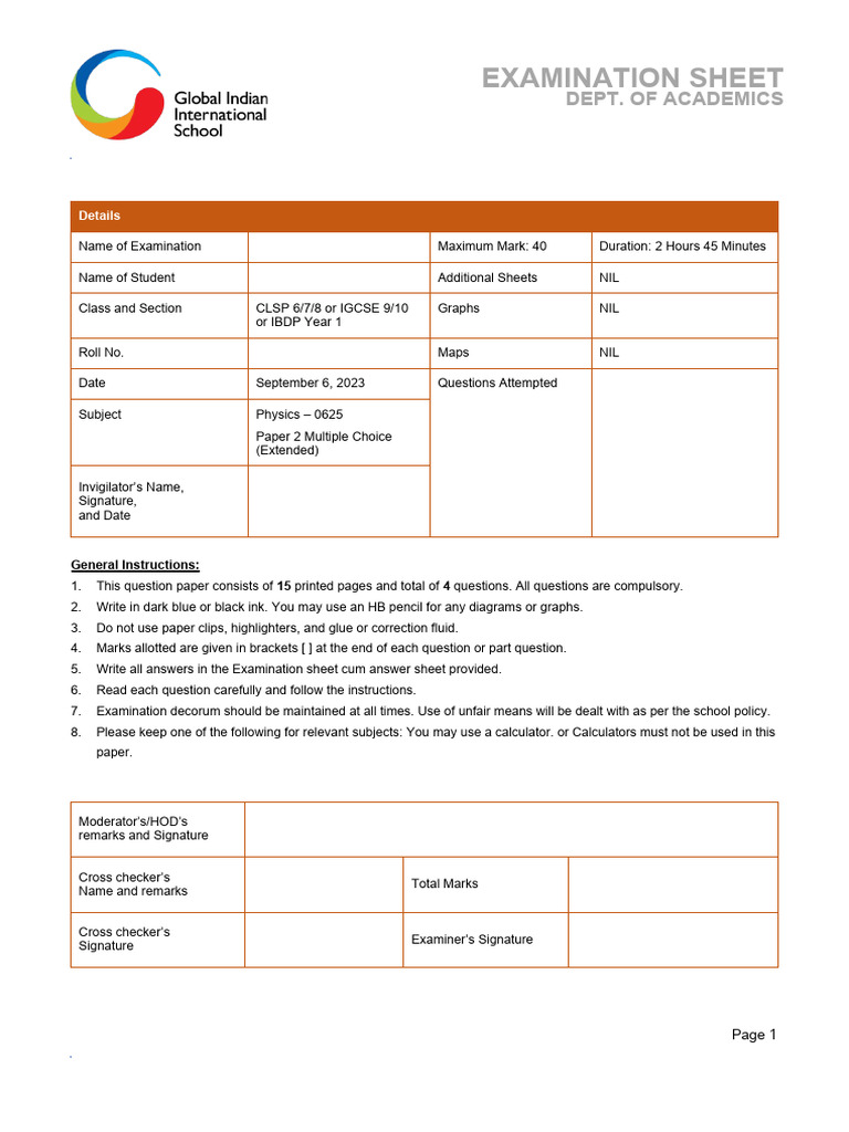 Updated CLSP 6-8, IGCSE9-10, IB Year 1 Question Paper Template | PDF ...