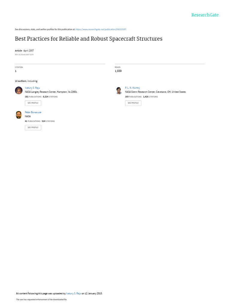 Best Practices For Reliable and Robust Spacecraft | PDF | Reliability ...