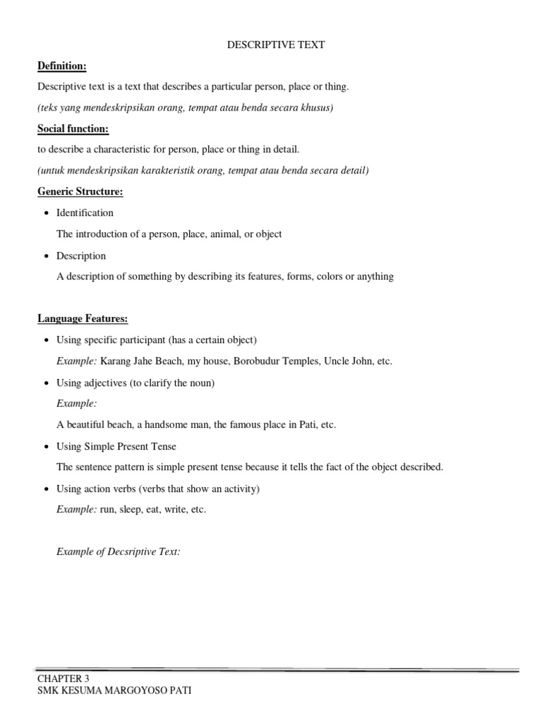 Materi Descriptive Text X | PDF