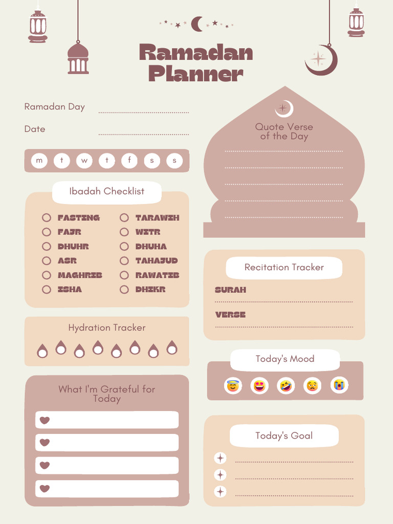 Ramadan Planner and Tracker Guide | PDF