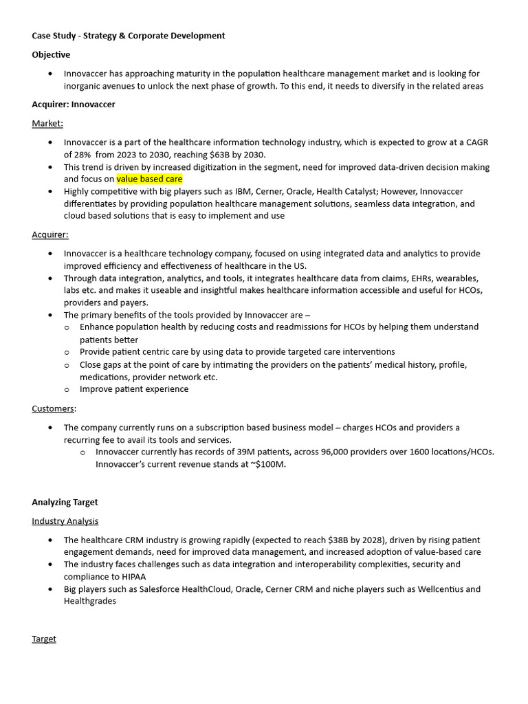 Innovaccer Case - v1 | PDF | Customer Relationship Management | Health Care