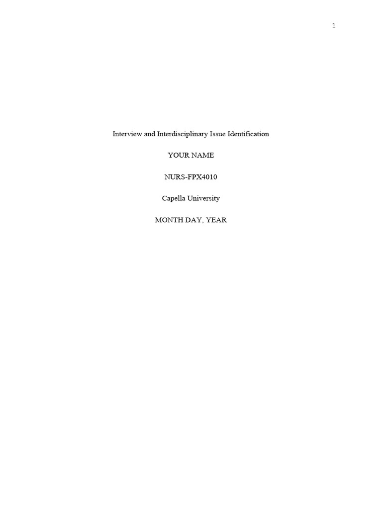 Interview and Interdisciplinary Issue Identification | PDF