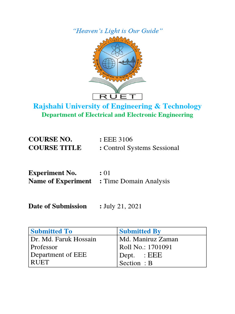 Rajshahi University of Engineering & Technology: "Heaven's Light Is Our Guide" | PDF | Materials ...