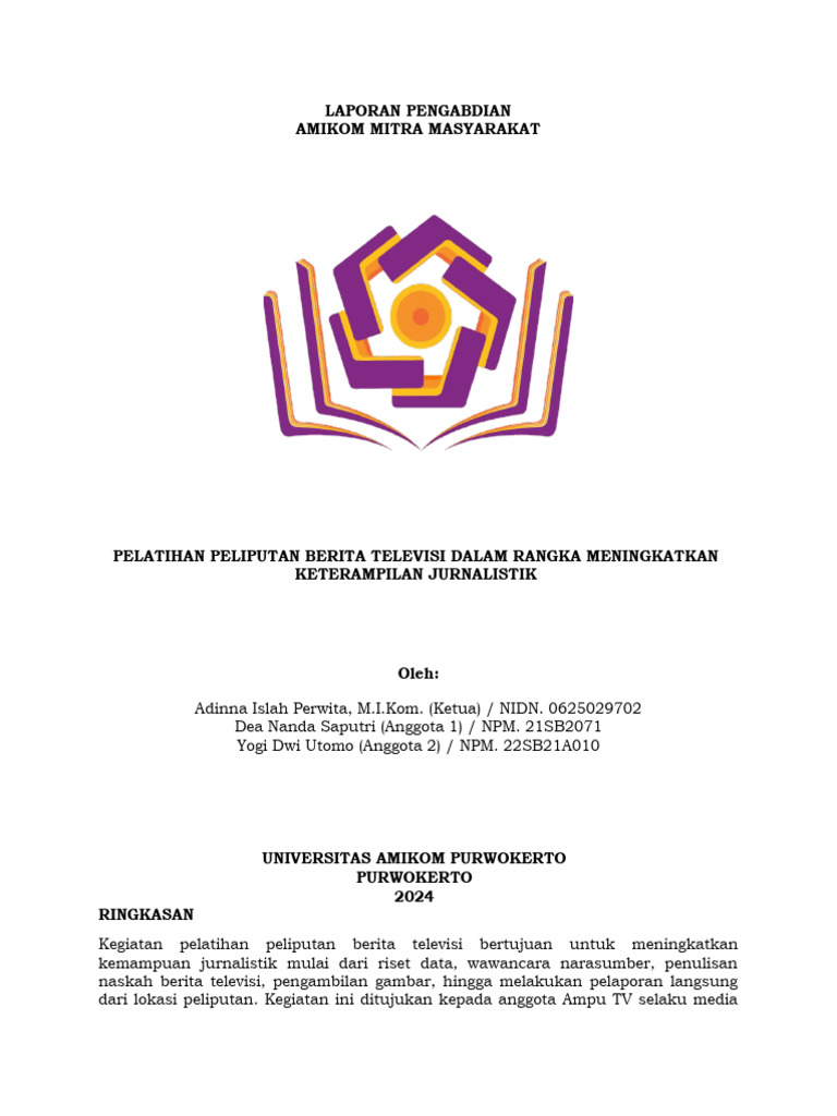 Contoh Laporan Pengabdian Masyarakat | PDF