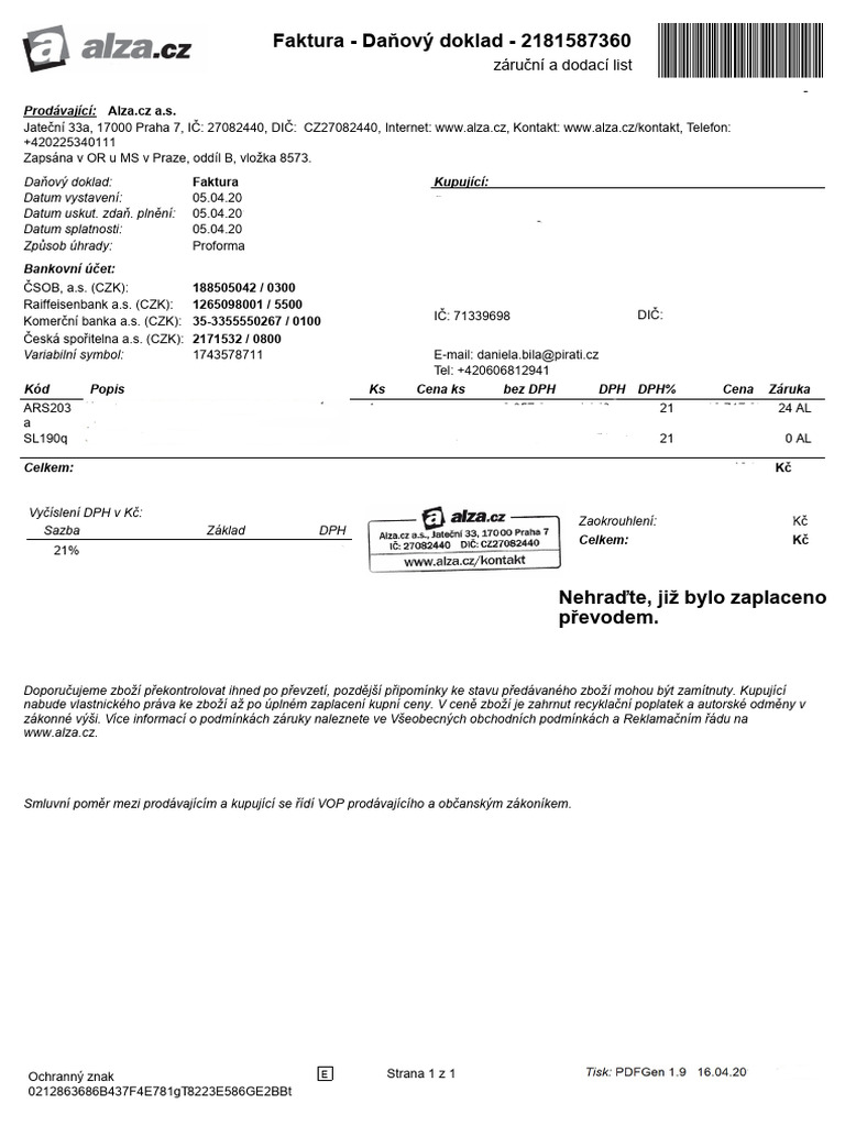 Faktura Iphone 15 Pro Max 512gb | PDF