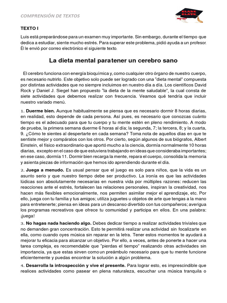 TEXTOS 17-02 Clase Clave RV | PDF | Leche | Mente