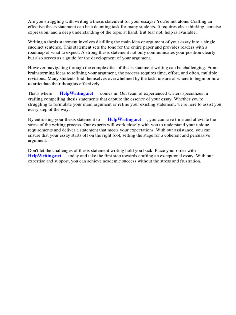 Writing Effective Thesis Statements For Essays | PDF | Essays | Thesis