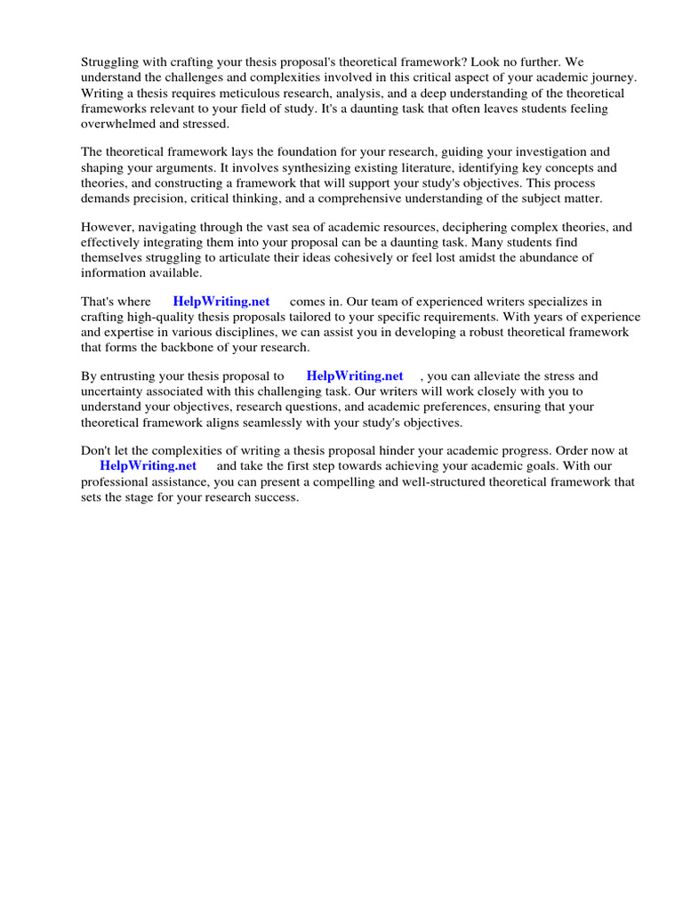 Example Thesis Proposal Theoretical Framework Pdf Theory Methodology 3209