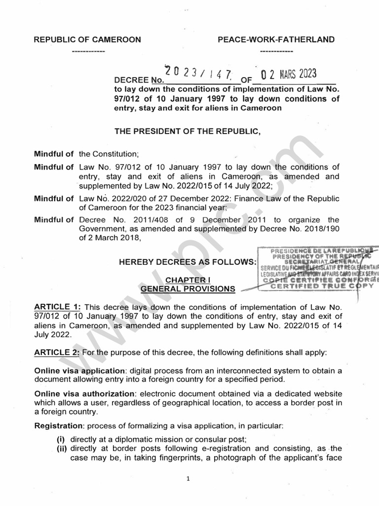 Cameroon Visa and Entry Regulations | PDF | Travel Visa | Identity Document